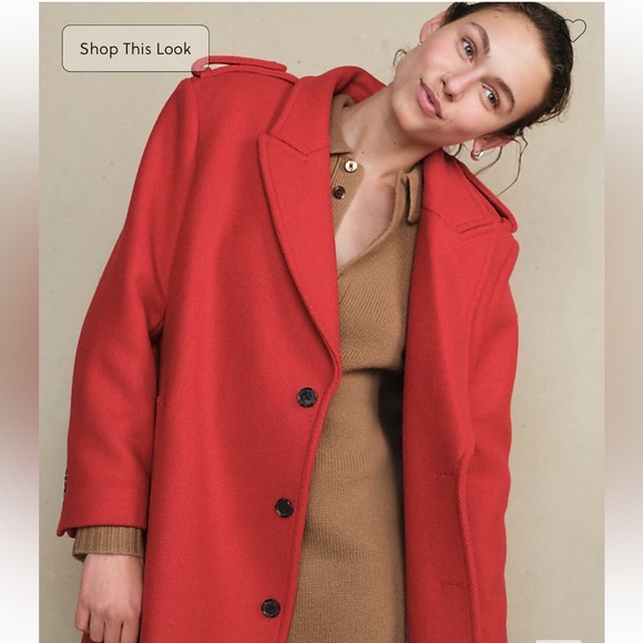 J. Crew | Jackets & Coats | Jcrew Chic Red Belted Coat | Poshmark